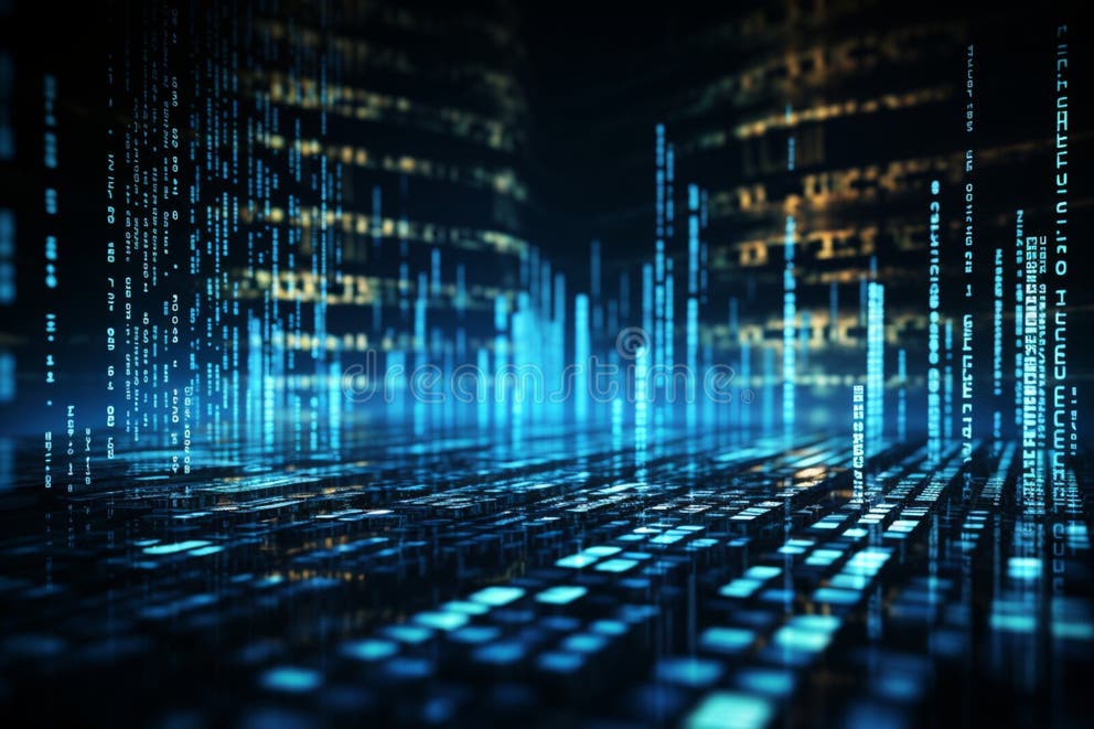 Futuristic Digital Canvas Binary Code and AI Algorithms Intertwine ...