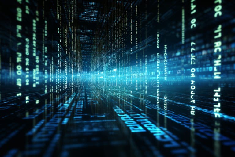 Futuristic Digital Canvas Binary Code and AI Algorithms Intertwine ...