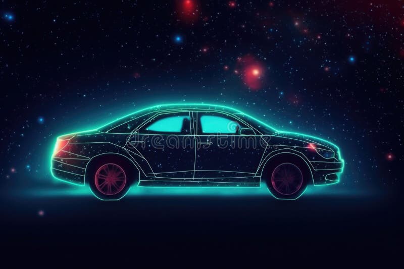 Futuristic Digital Car in Cyberspace Background. Generative AI Stock ...