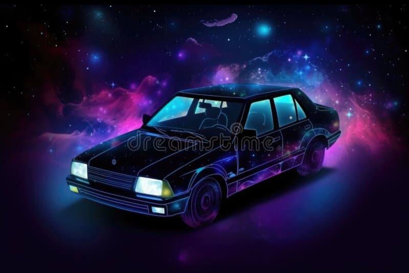 Futuristic Digital Car in Cyberspace Background. Generative AI Stock ...