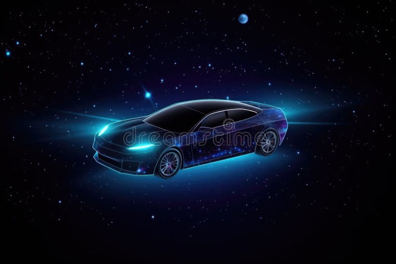 Futuristic Digital Car in Cyberspace Background. Generative AI Stock ...