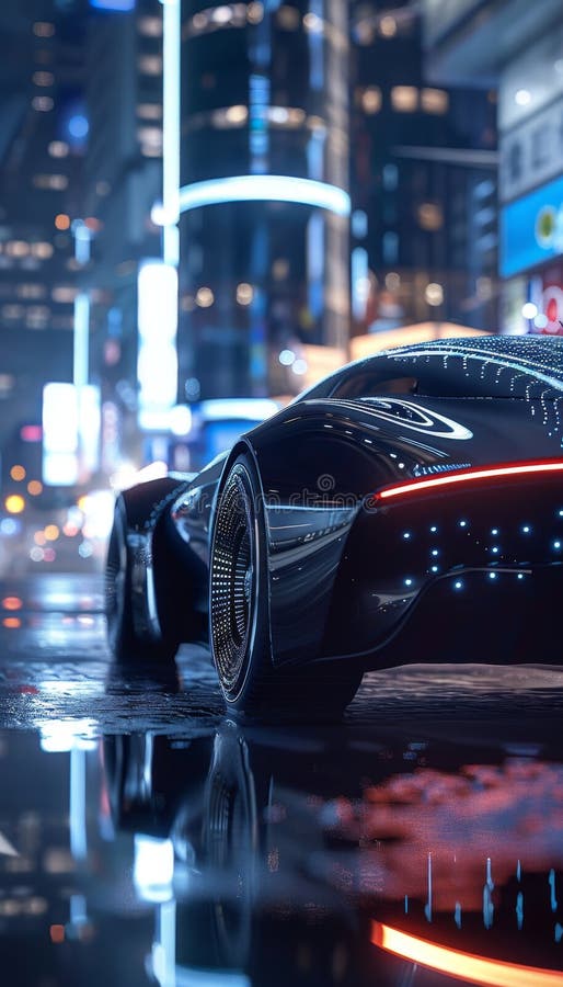 Futuristic Digital Car in a Virtual Environment with Holographic Maps ...