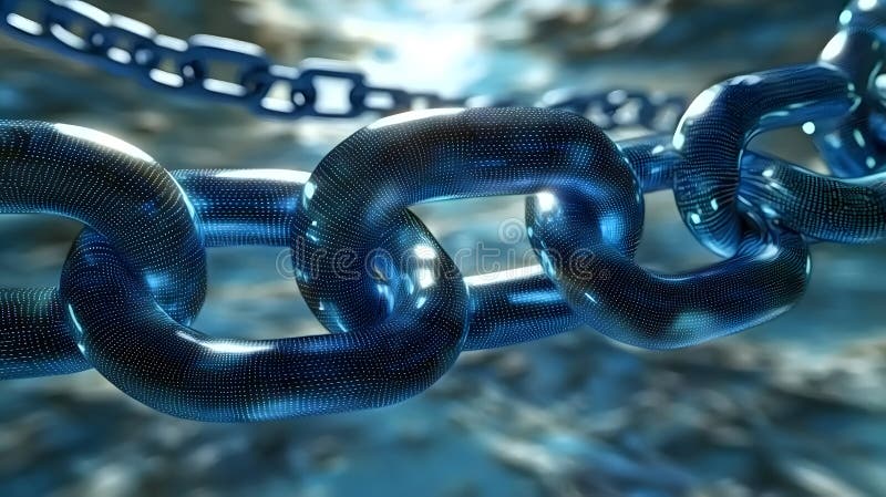 Futuristic Digital Chain Link Design Stock Illustration - Illustration ...