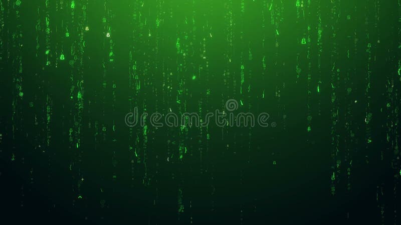 Futuristic Digital Green Numbers Falling Down Background Stock Video ...