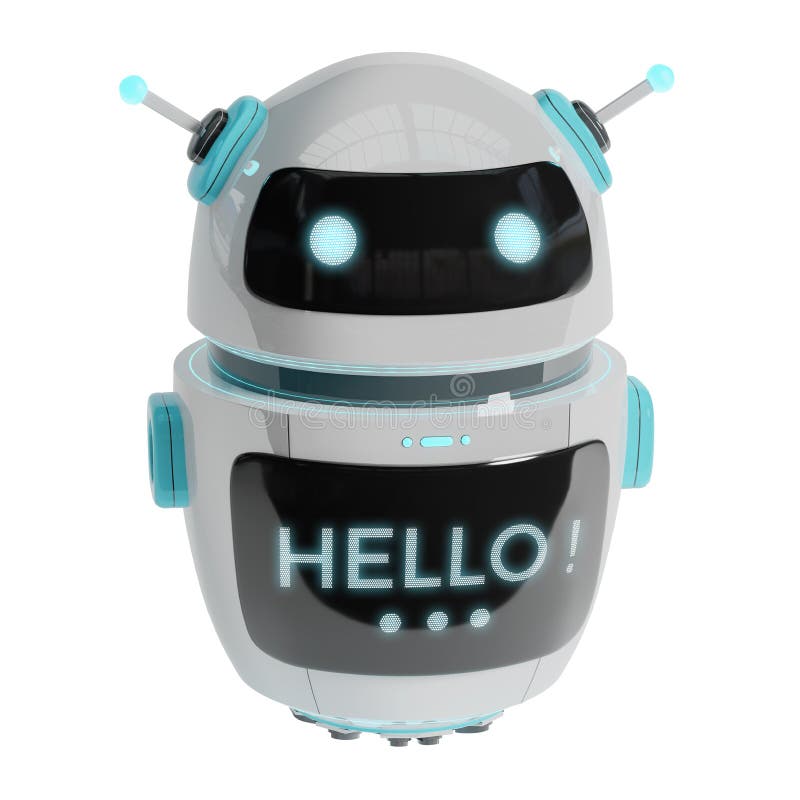 Futuristic Digital Chatbot 3D Rendering Stock Illustration ...