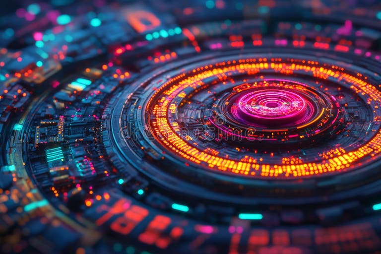 Futuristic Digital Circle Interface. HUD Design Element. Sci-Fi Target ...