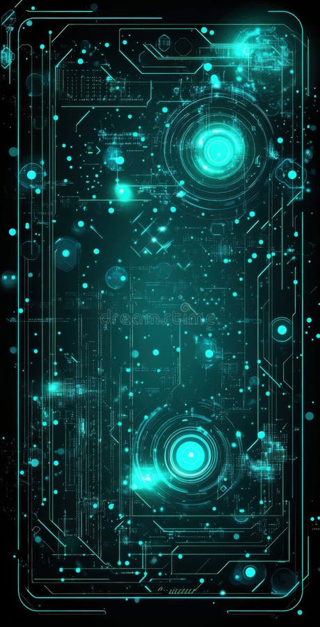 Futuristic Digital Circuit Board Background with Glowing Teal Elements ...