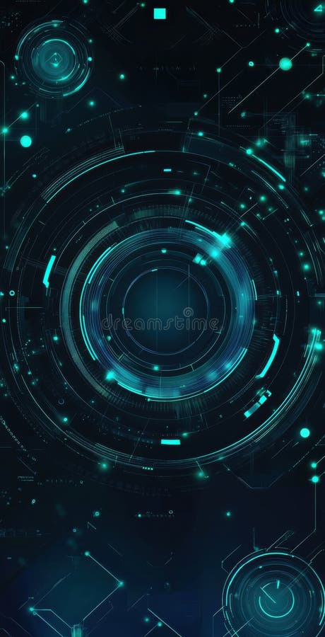 Futuristic Digital Circuit Board Background with Glowing Teal Elements ...
