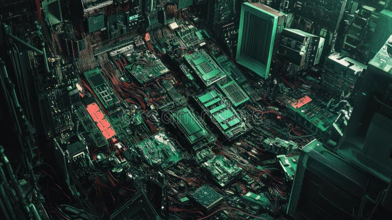 Futuristic Digital Circuit Board Components, Complex Network of ...