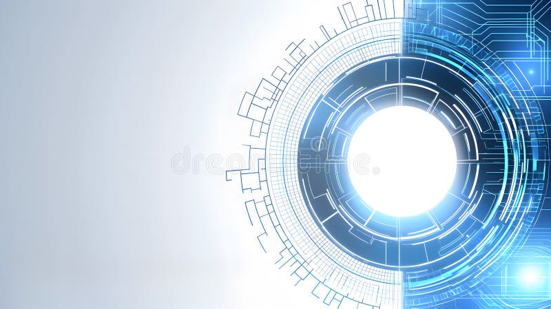 Futuristic Digital Circuit Design with Bright Glow Stock Illustration ...