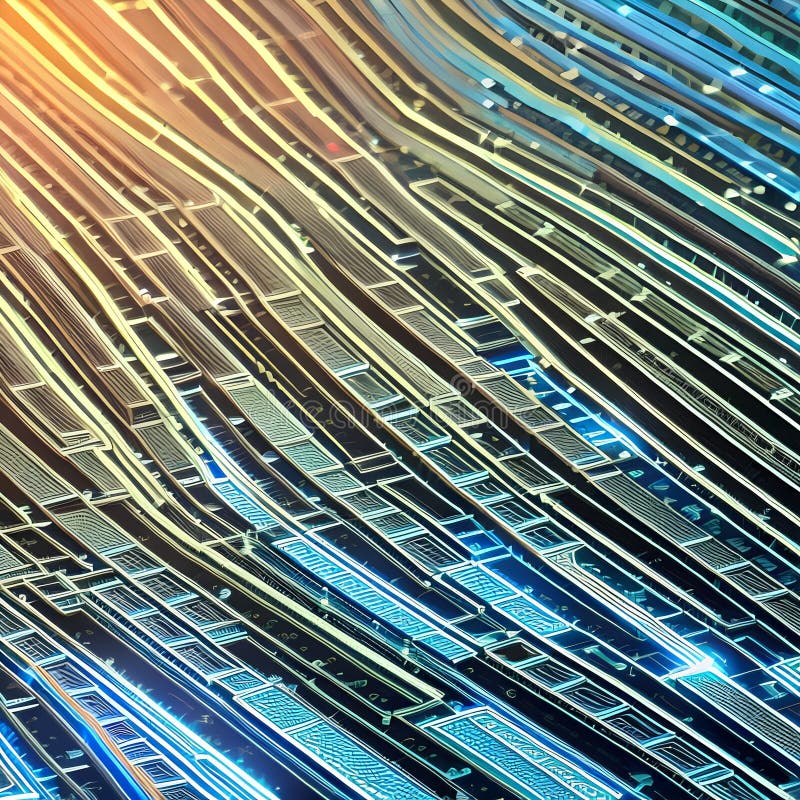 A Futuristic Digital Texture with Neon Grids and Glowing Lines ...