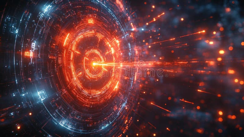 Futuristic Digital Circular Motion Effect Stock Illustration ...