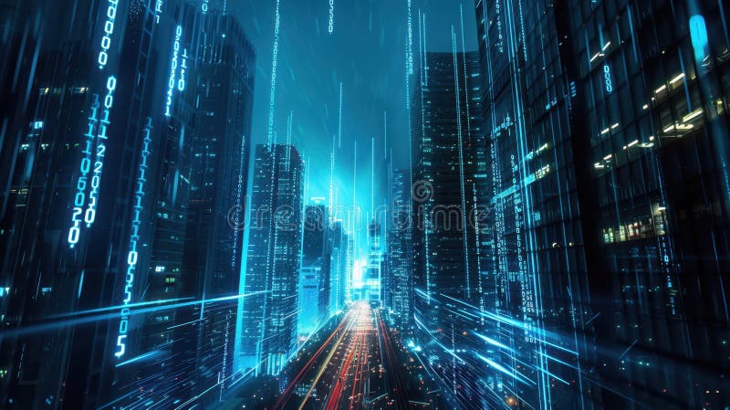 The Futuristic Digital City.AI Generated Image Stock Image - Image of ...
