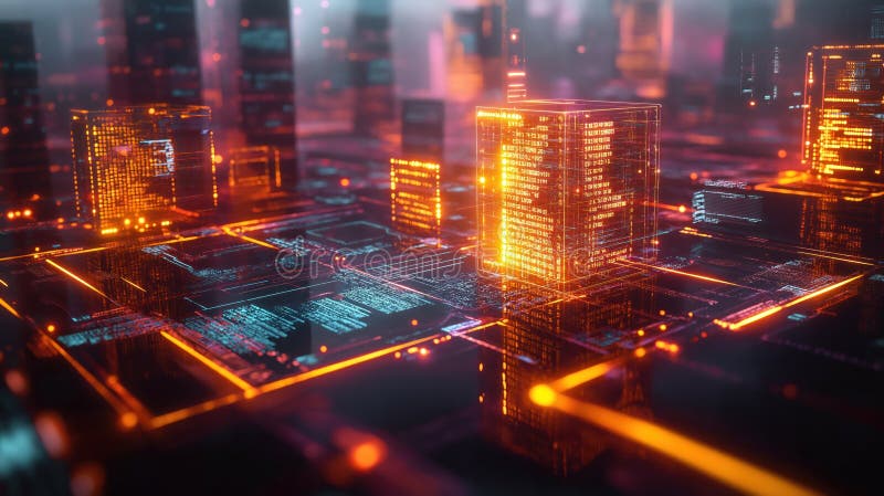Futuristic Digital City with Glowing Data Visualizations. Complex Tech ... Futuristic Digital City with Glowing Data Visualizations. Complex Tech ...