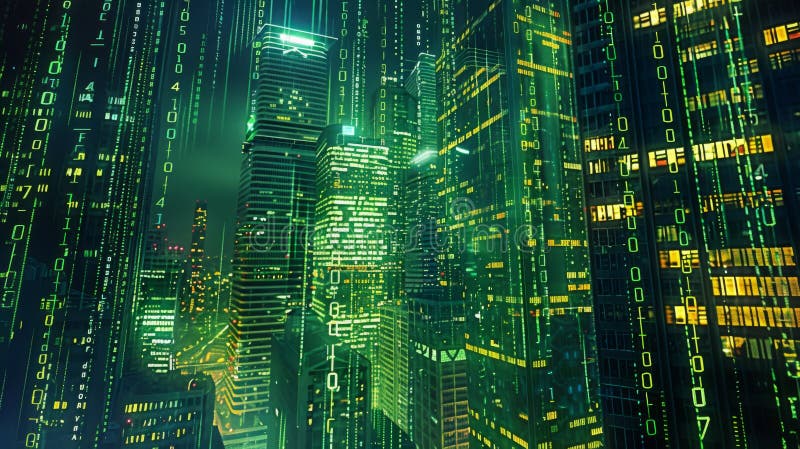 The Futuristic Digital Cityscape.AI Generated Image Stock Photo - Image ...