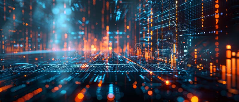 Futuristic Digital Cityscape with Glowing Data Network and Advanced ...