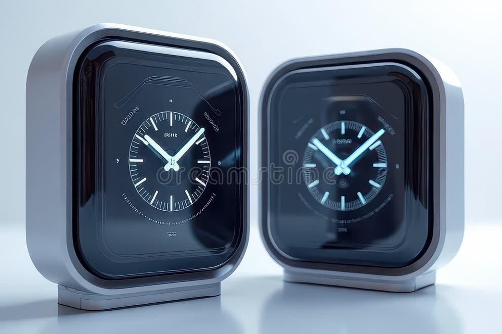 Futuristic Digital Clock Design Concepts Stock Illustration ...