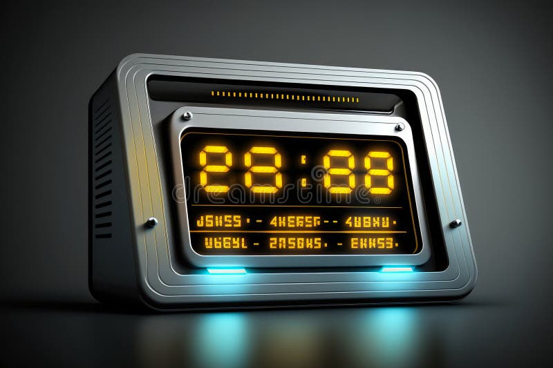 Futuristic Digital Clock Display with a Sleek Design, Showing the Time ... Futuristic Digital Clock Display with a Sleek Design, Showing the Time ...