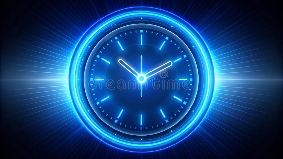 Futuristic Digital Clock with Glowing Light Effects Stunning Visual for ...