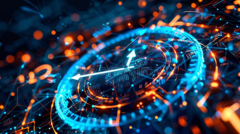 Futuristic Digital Clock Interface a Striking Image of a Digital Clock ...