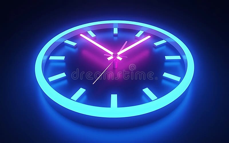 A Futuristic Digital Clock Light Effect, Glowing Blue and Purple ... A Futuristic Digital Clock Light Effect, Glowing Blue and Purple ...