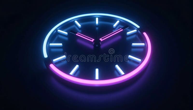 A Futuristic Digital Clock Light Effect, Glowing Blue and Purple ... A Futuristic Digital Clock Light Effect, Glowing Blue and Purple ...