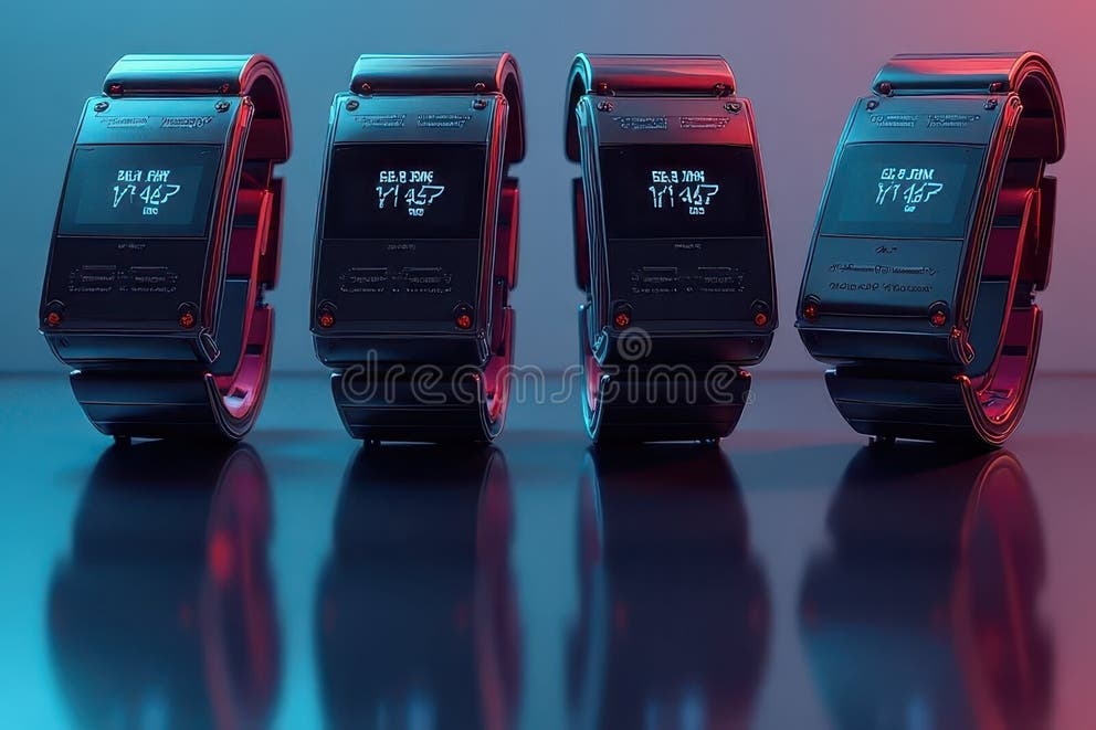 Futuristic Digital Clocks Design Ideas Stock Illustration ...