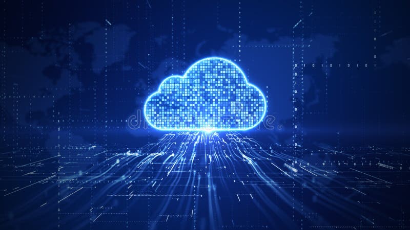 Futuristic Digital Cloud Data Transfer Concept with Binary Code and Flowing Network Lines, Ideal ...