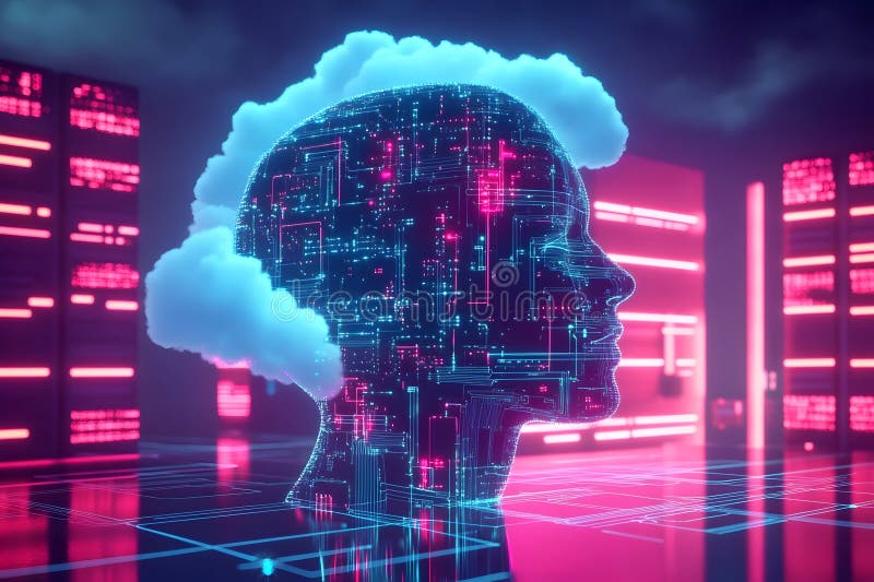 Futuristic Digital Cloud Integration in Artificial Intelligence Concept ...