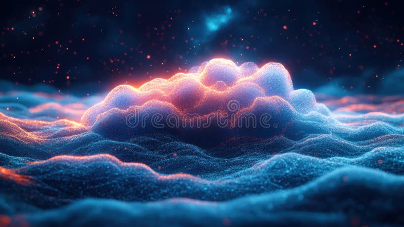 Futuristic Digital Cloud, a Futuristic Digital Cloud Surrounded by ...