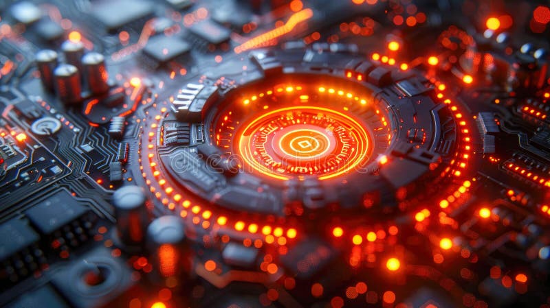 Futuristic Digital Concept of Cybersecurity with a Glowing Lock Symbol ...
