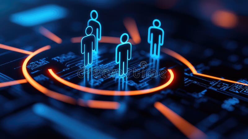 Futuristic Digital Concept of Virtual People Represented by Glowing ...