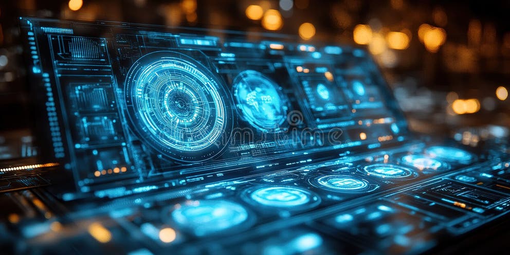 Futuristic Digital Control Panel Displaying Advanced Technological ...