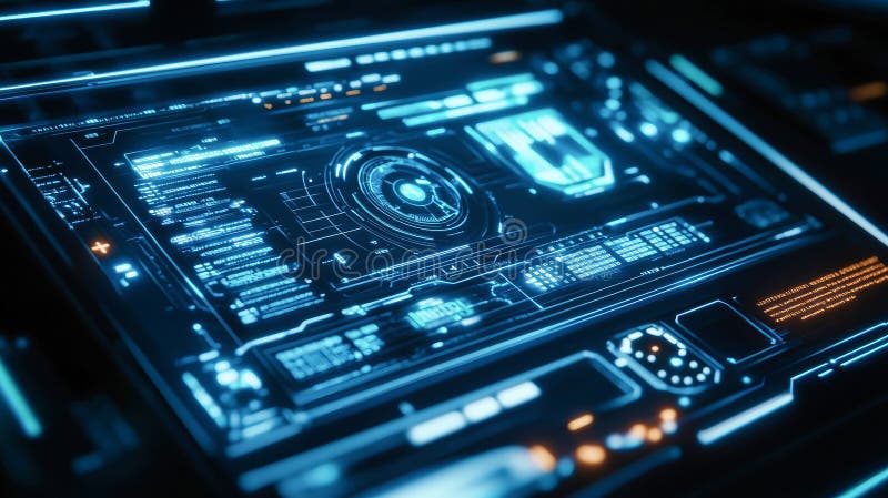 Futuristic Digital Control Panel Features Holographic Interface and ...