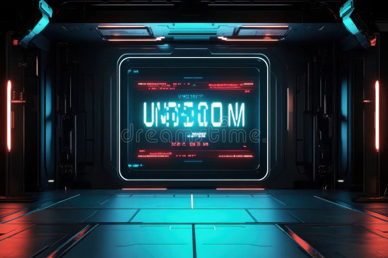 Futuristic Digital Control Room with Glowing Screens and Sleek Design ...