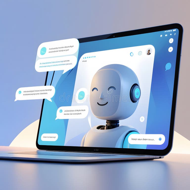 A Futuristic Digital Customer Service Application Features a User ...