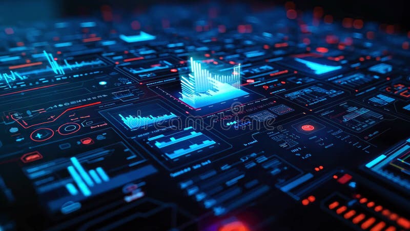 Futuristic Digital Dashboard with Data Visualization and Analytics in ...