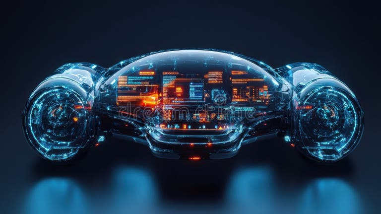 Futuristic Digital Dashboard Display with Vibrant Neon UI Elements ...