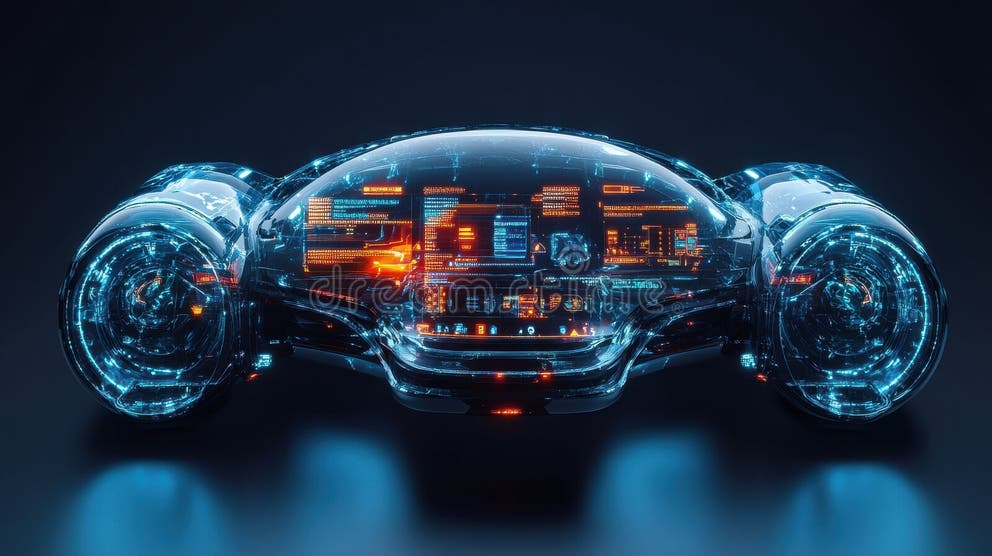 Futuristic Digital Dashboard Display with Vibrant Neon UI Elements ...