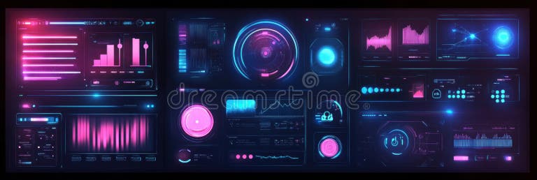 Futuristic Digital Dashboard Displaying Data Analytics and ...