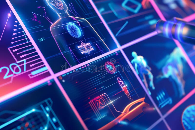 Futuristic Digital Medical Dashboard Human Anatomy Health Data ...