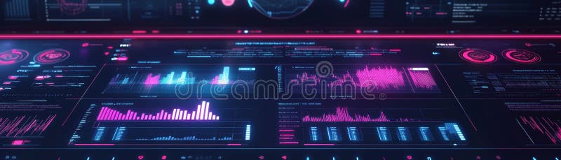 Futuristic Digital Dashboard Displaying Vibrant Graphs and Analytics in ...