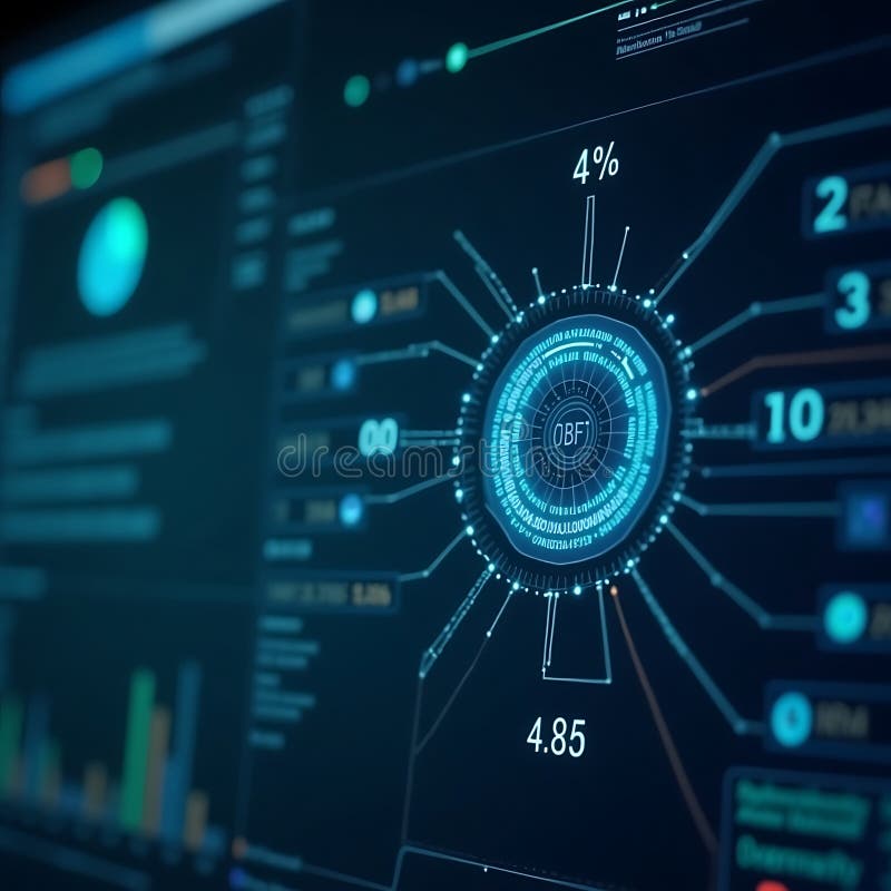 Futuristic Digital Dashboard Interface Data Visualization and ...