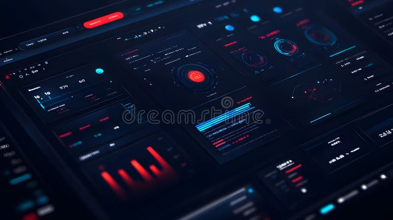 Futuristic Digital Dashboard Interface with Dynamic Data Visualizations Stock Illustration ...