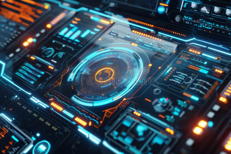 Futuristic Digital Dashboard Interface Stock Illustration ...