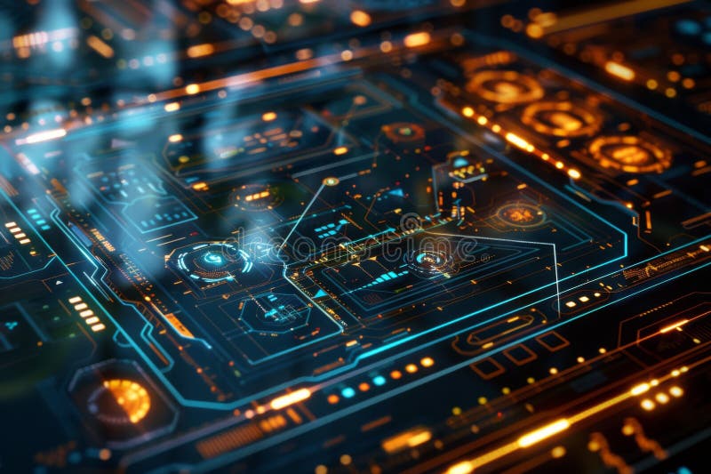 Futuristic Digital Dashboard Interface Stock Illustration ...