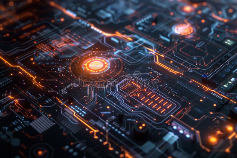 Futuristic Digital Dashboard Interface Stock Illustration ...