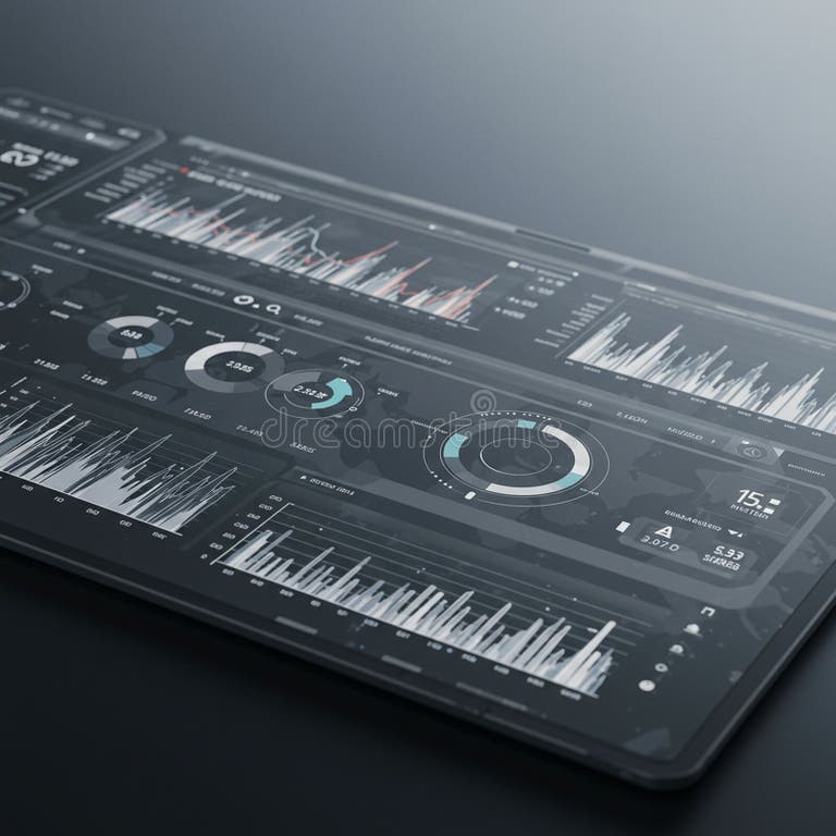 Futuristic Digital Dashboard Interface with Transparent Screen ...