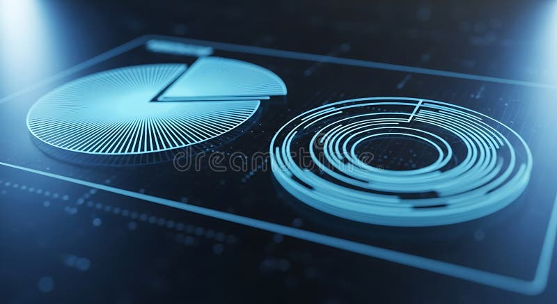 Futuristic Digital Dashboard Showcasing Two Circular Data ...