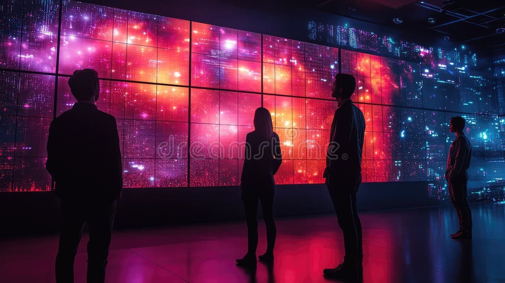 Futuristic Digital Data Center with Holographic Interface and Neon ...